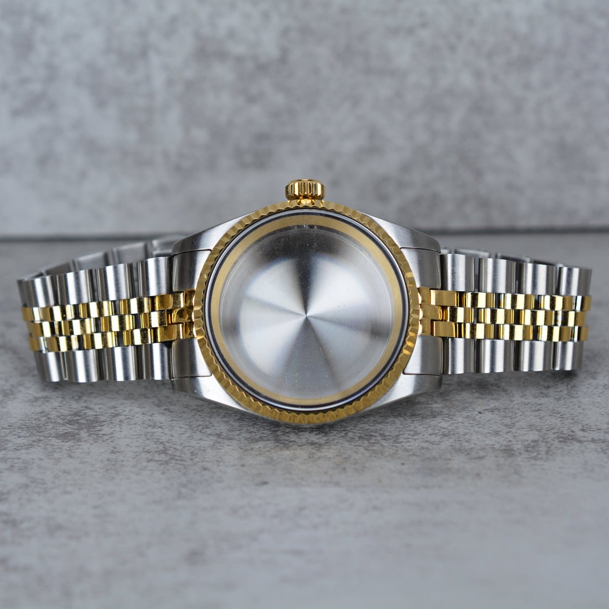 Polished Yellow Gold & Silver Fluted Datejust Case, 36mm + Jubilee Bra ...