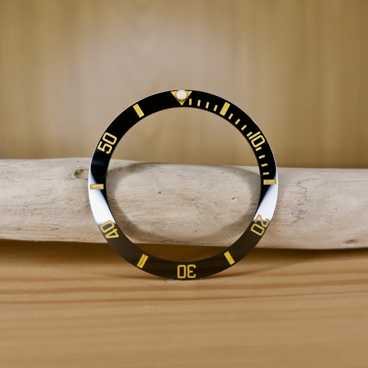 SKX007/SRPD Bezel Insert - Sloped Black Sub Style. Gold numerals - New ...