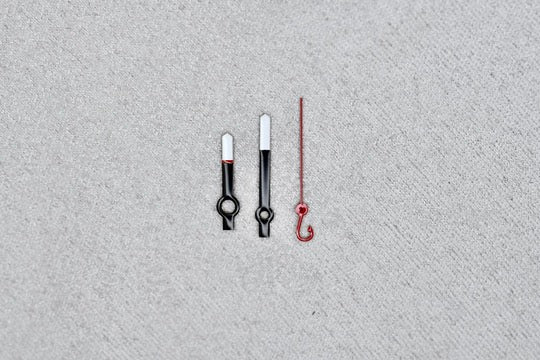 Black & White Baton Hand Set w. Red "Hook" Second Hand - New ...